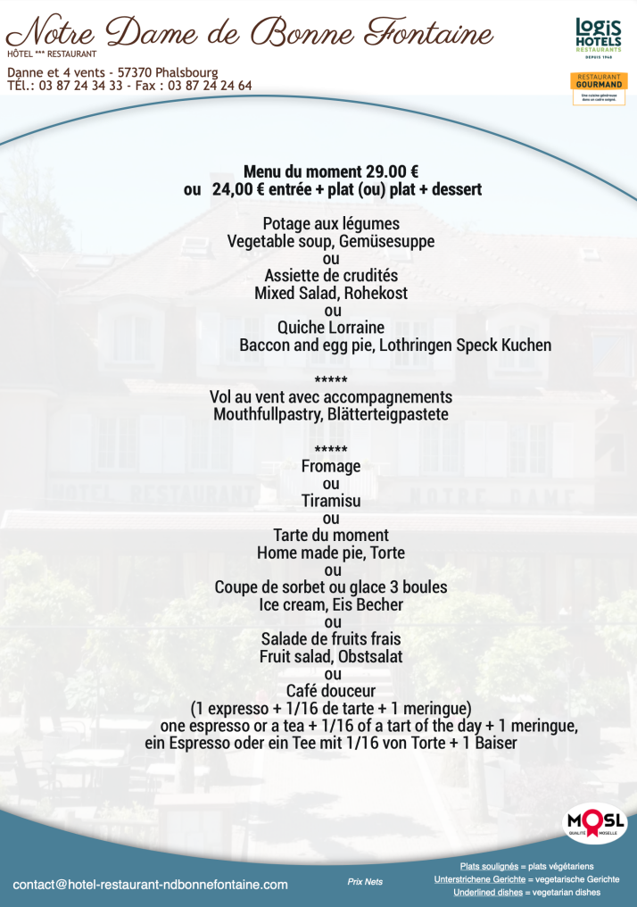 Restaurant Notre Dame de Bonne Fontaine